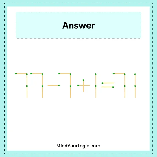 Matchstick puzzles with answers to improve your brain - mindyourlogic.com