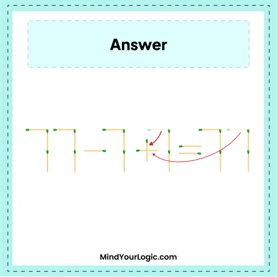Matchstick puzzles with answers to improve your brain - mindyourlogic.com